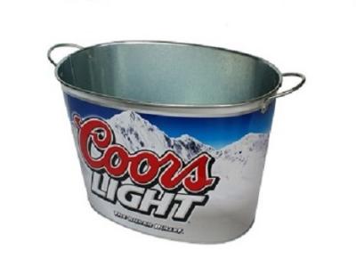 China 8L 12L Outdoor Ice Bucket Stainless Steel Portable Printed Cooler Tub for BBQ Patio Beer Drink Chilling for sale