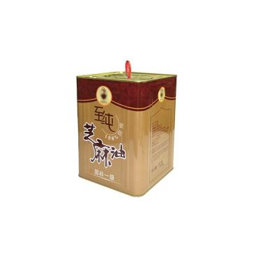 China DADI 10 Liter Square Cooking Food Oil Can with Plastic Handle for Olive Oil and Edible Oil Square Shaped for sale