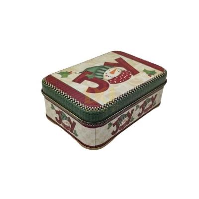 China DADI Vintage Santa Biscuit Tin Box OEM/ODM Rectangular Tin Box For Cookies Packaging for sale