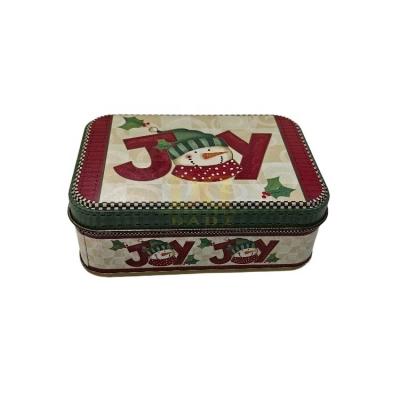 Quality DADI Vintage Santa Biscuit Tin Box OEM/ODM Rectangular Tin Box For Cookies for sale