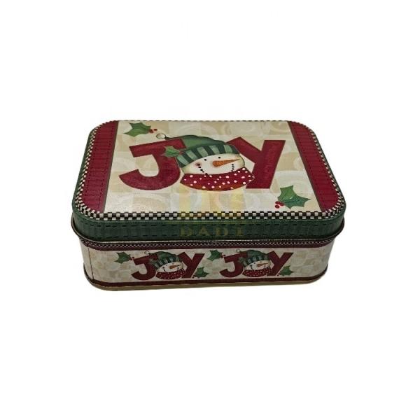 Quality DADI Vintage Santa Biscuit Tin Box OEM/ODM Rectangular Tin Box For Cookies for sale