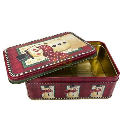 China DADI Commercial Grade Xmas Snack Tin Rectangular Tin Box Rustproof Biscuit Tin Box for sale