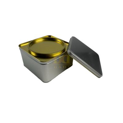 China DADI Double Lid Airtight Biscuit Containers Metallic Color Airtight Tea Tin Box for sale