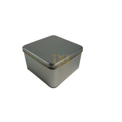 China DADI Double Lid Airtight Biscuit Containers Metallic Color Airtight Tea Tin Box for sale