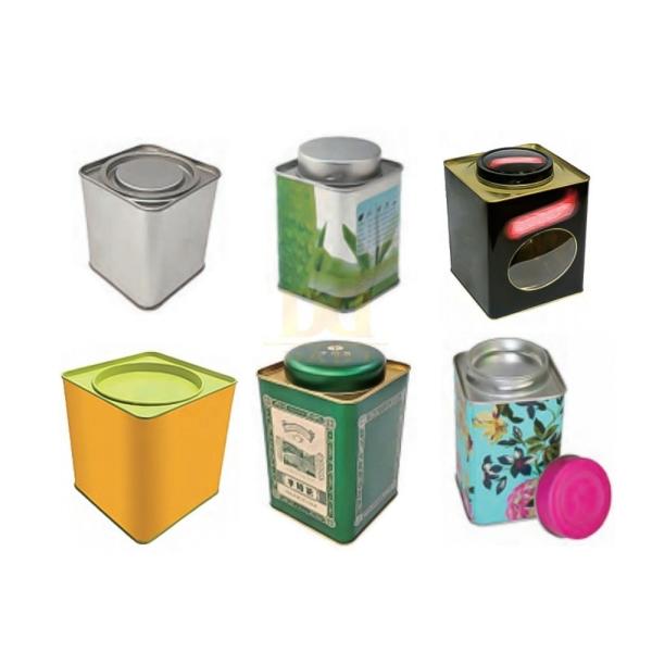 Quality DADI Square Tea Tin Box Airtight Biscuit Tin With Moisture Absorber for sale