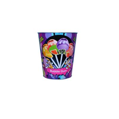 China DADI Customized Popcorn Tin Bucket Embossed Logo Design Movie Tinplate Metal Popcorn Bucket for sale