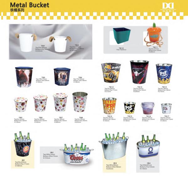 Quality DADI 32oz 64oz 85oz Metal Popcorn Bucket Custom Popcorn Tin OEM/ODM for sale