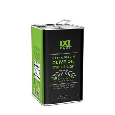 China DADI 3L Rectangular Food Oil Can Empty Tin Metal Tin Can with Spout Lid Durable Tinplate for sale