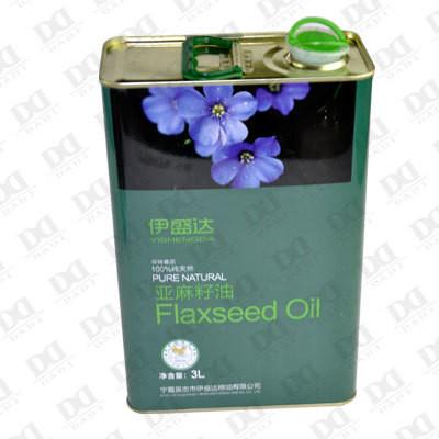 China DADI 3L Rectangular Food Oil Can Empty Tin Metal Tin Can with Spout Lid Durable Tinplate for sale