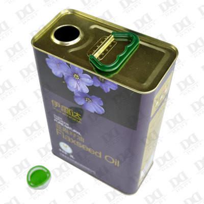 China DADI 3L Rectangular Food Oil Can Empty Tin Metal Tin Can with Spout Lid Durable Tinplate for sale