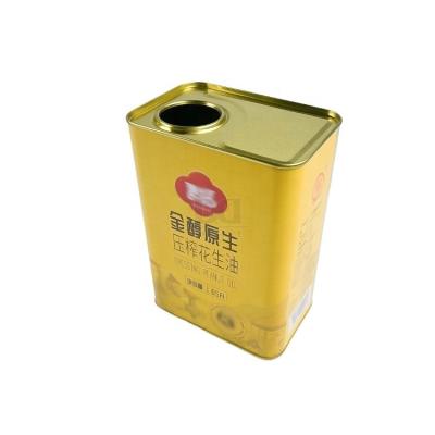 China DADI 1.6L Food Oil Can FDA Food Safety Certifications Tinplate Olive Oil Container Glossy Yellow Golden Inner Coating for sale