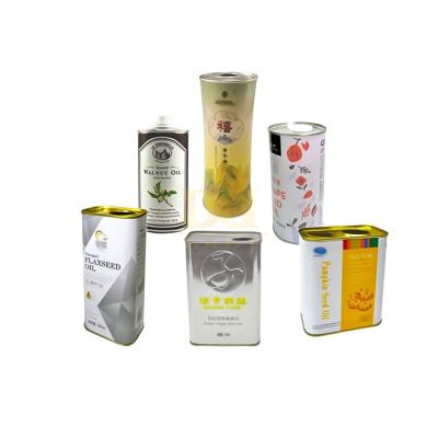 China DADI Avocado Peanut Sunflower Food Oil Can 500ml Rectangular Round Oil Tin Can with Gold Inner Coating and Customize Capacity for sale