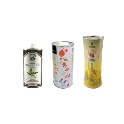 China DADI Avocado Peanut Sunflower Food Oil Can 500ml Rectangular Round Oil Tin Can with Gold Inner Coating and Customize Capacity for sale