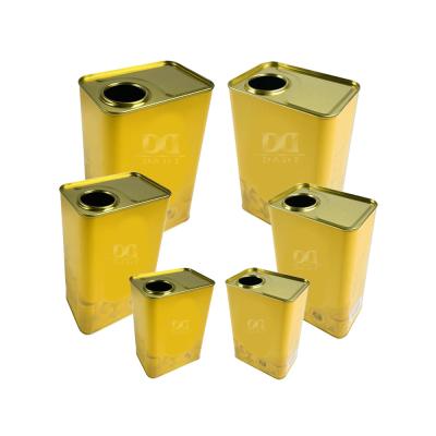 China DADI 250ml 500ml 1L 2L 3L 5L Food Olive Oil Tin Can Empty Packaging Cooking Rectangular for sale