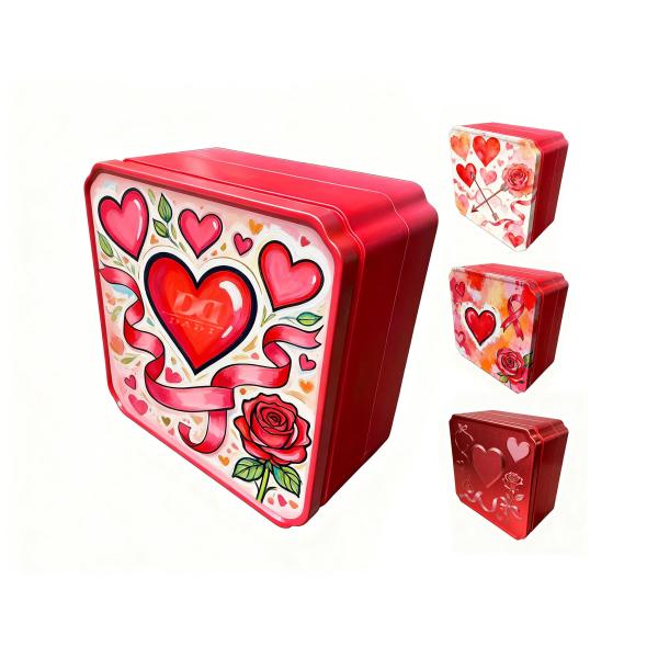 Quality CMYK PMS UV Full-Surface Printed Square Candy Tin Box Screw Cap Container for for sale