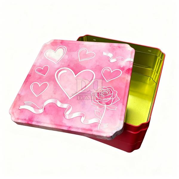 Quality CMYK PMS UV Full-Surface Printed Square Candy Tin Box Screw Cap Container for for sale