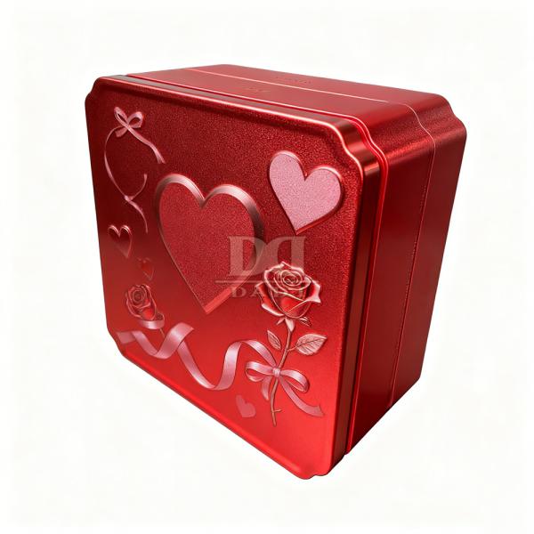 Quality CMYK PMS UV Full-Surface Printed Square Candy Tin Box Screw Cap Container for for sale