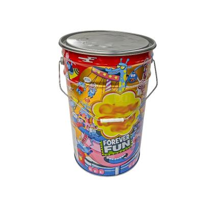 China High Quality 3D Effect Tins Box Packaging 25L Tin Bucket for Easter Egg Chocolate Packing with Metal Handle Airtight Lid for sale