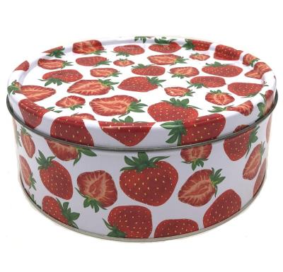 China Round Gift Boxes for Toffee Baking Cake Containers for Valentines Gift Giving Puff Pastries Craft Supplies Metal Canister for sale