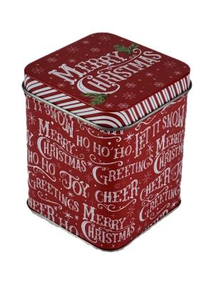 China Christmas Square  Cookie Biscuit Chocolate Tin Box Food Grade Metal Storage Container for sale