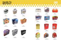 China Senior Matte Solid Color Luxury Recyclable Double Locking Clippers Retro Pattern Handle Rectangle Tin Box Storage Container for sale
