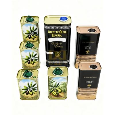 China Free Sample Customized Rectangular Metal Tin for Olive Oil 1L  2.5L & 5L Square Dust-Proof Food Grade Container Tin Can for sale