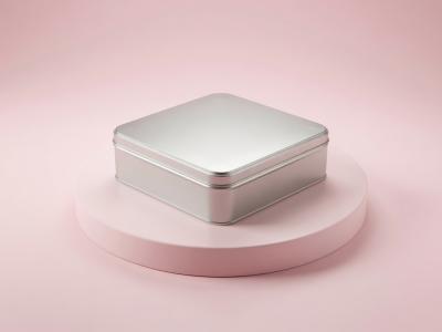 China Customized Design Square Silver Metal Tin Box No Printing - Premium Gift Storage Package Snack Cookie Cake Biscuit Chocolate for sale
