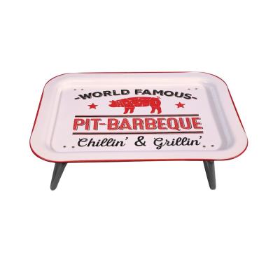 China DADI  Custom Printing Food Grade Metal Tin Tray with Foldable Stand for Children for sale