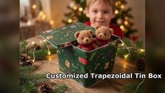 Dadi Customized Trapezoidal Metal Storage Tin with Square Top Lid Premium Iron Box for Cookies Snack