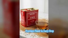 Premium Blended Sesame Oil in Red Square Metal Tin Can Premium High-End Edible Oil Iron Can 2L Edibl