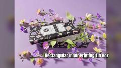 Vibrant Floral Customized Rectangular Tin Box with Beautiful Botanical Design for Candy, Chocolate,
