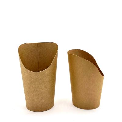 China High Quality Customizable Round Bottom Kraft Snack Paper Cup Disposable Single Wall Open Cup for sale