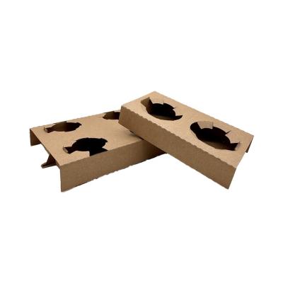 China Wholesale Customized Takeaway Tea Coffee Cup Tray Recycled Portable Paper Cup Holder for sale