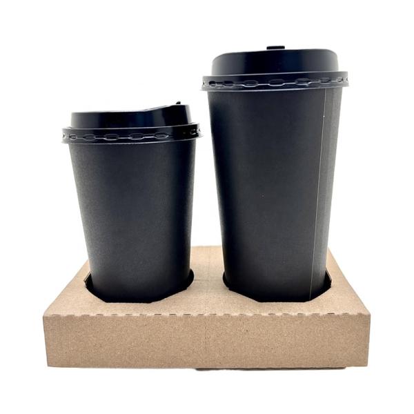 Quality Customized Paper Cup Holder 2 4 Coffee Paper Cup Kraft Holder Take Away Pack Tray for sale
