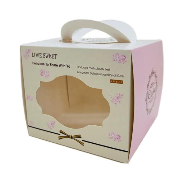 Quality Biodegradable Dessert Packing Carton Box Pastry Box Paper Cake Packaging With for sale
