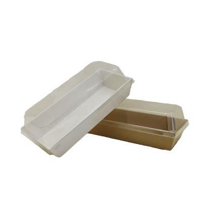 China Disposable Custom Takeaway Food Packaging Boxes Bread Tray Kraft Bakery Cake Sandwich Packaging Dessert Box for sale