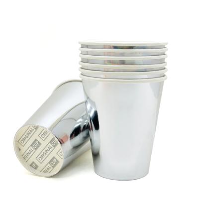 China ODM Customization Great Quality Paper Drink Cup 8oz Beverage Silver Card  Paper Cup Double Wall Paper Cup for sale