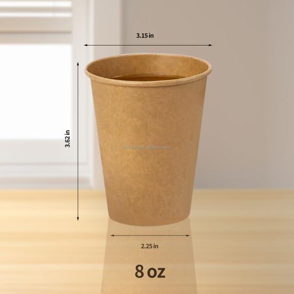 Quality Eco-Friendly Single Wall Disposable 8oz Paper Coffee Cup Bio-Degradable Drink for sale