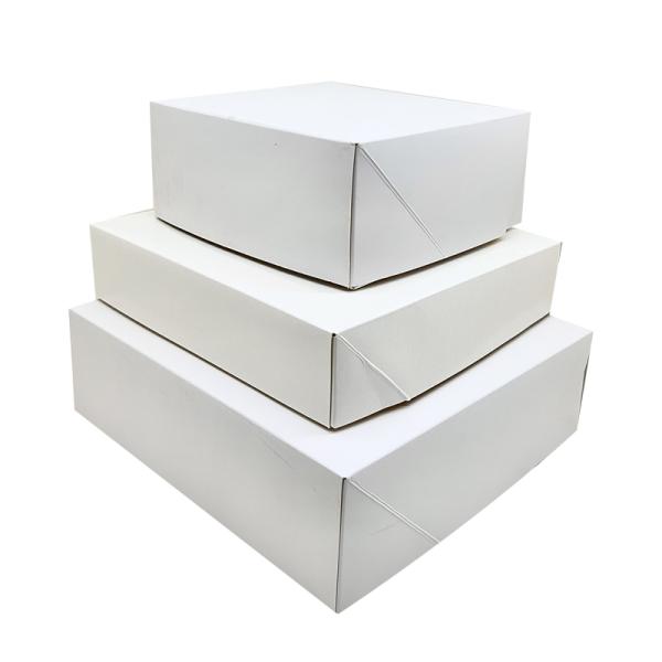 Quality Multifunctional Custom logo Pattern Engagement Gift Packaging Box White square Cake Baking Paper Boxes for sale