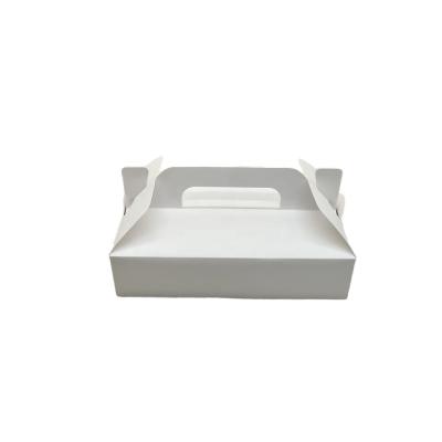 China Foldable Paper Gift Box for Bakery Items Cake Cookie Candy Packaging Handle Gable Food Packaging Boxes for sale