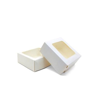 China Plastic-Free Water Coating White Paperboard Box Food Grade Window for Cake Tea Sugar Packaging for sale