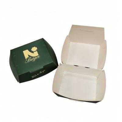China Custom Corrugated Board Clamshell Burger Box with Varnishing Disposable for sale