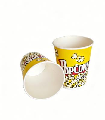 China Customized White Cardboard Take-Away Food Packaging Multi-Size Fried Chicken Popcorn Paper Bucket Single Wall Style for sale