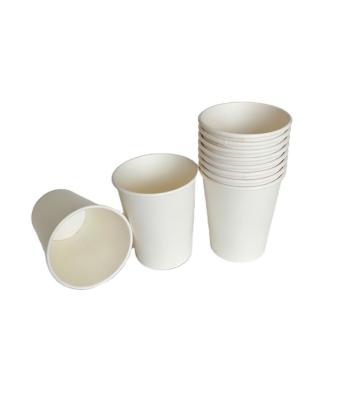 China Customizable 12oz Biodegradable Paper Coffee Cups Single Wall Embossing Stamping PE Single Cup for sale