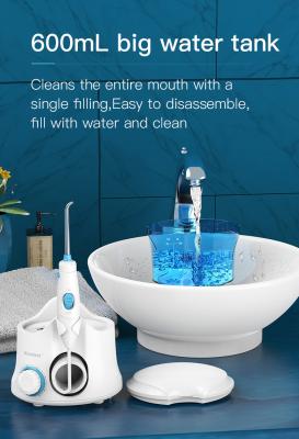 中国 カウンタートップ水Flosser 600mlの電気ジェット機を白くする歯 販売のため
