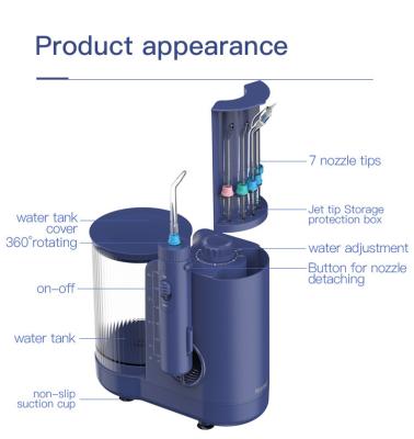 Cina modo di lavoro elettrico di 600ml Jet Oral Hygiene Water Flosser 10+ in vendita