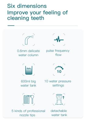 Cina Modo di lavoro elettrico di Jet Dental Floss 10+ dell'acqua di Oralginal 600ml in vendita