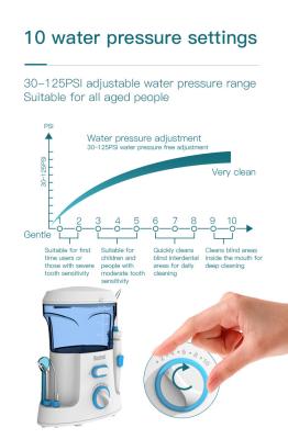 Cina Modo di lavoro elettrico di Jet Dental Floss 10+ dell'acqua di Oralginal 600ml in vendita