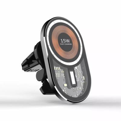 Cina Carico veloce trasparente punk 15W del caricatore senza fili magnetico dell'automobile della lega di alluminio in vendita