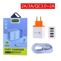 China 18W 4 USB Universal Charging Kit QC3.0 Quick Charger with Data Cable CE FCC RoHS for sale